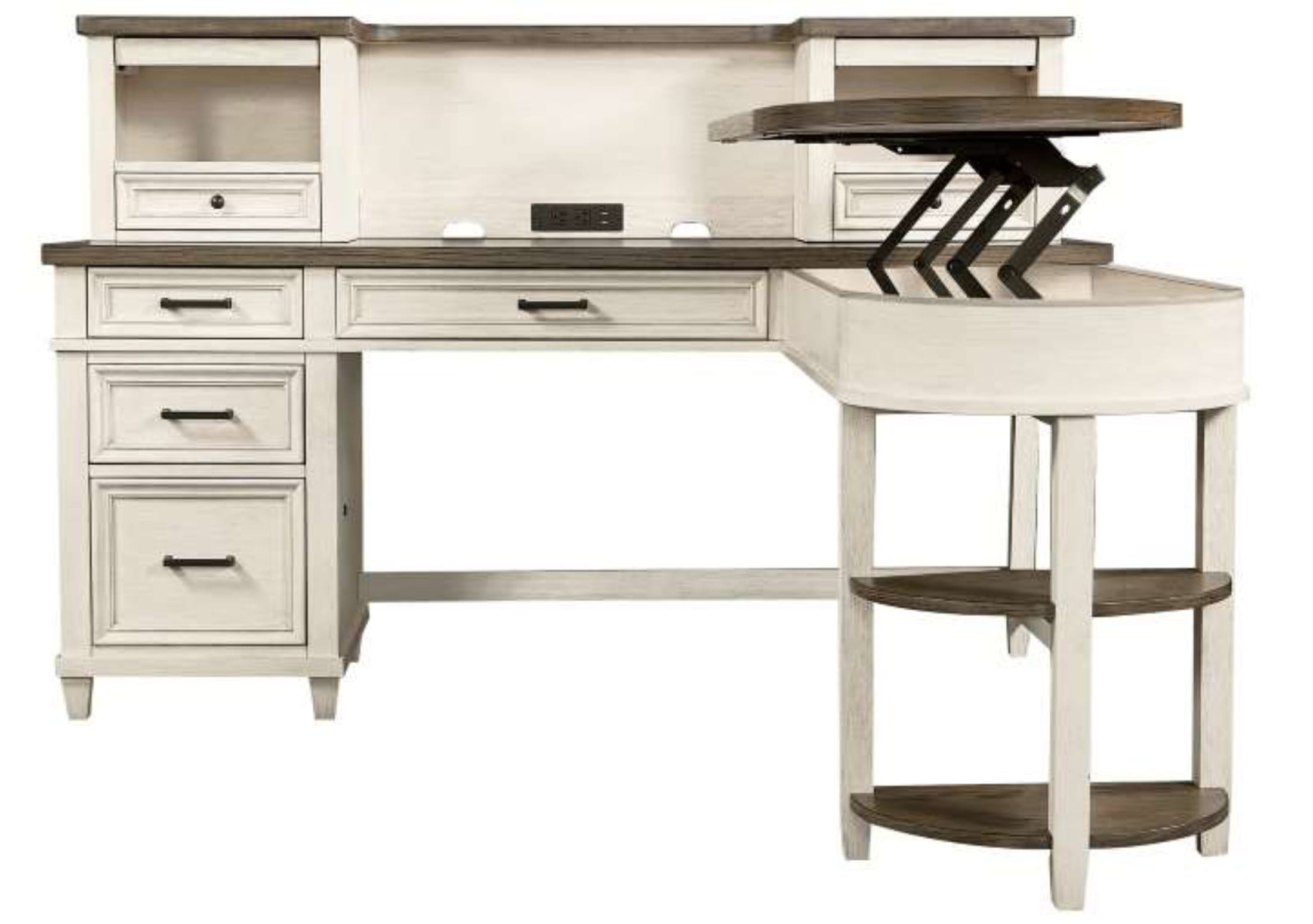 Caraway Pedestal Desk With Hutch | Cardis