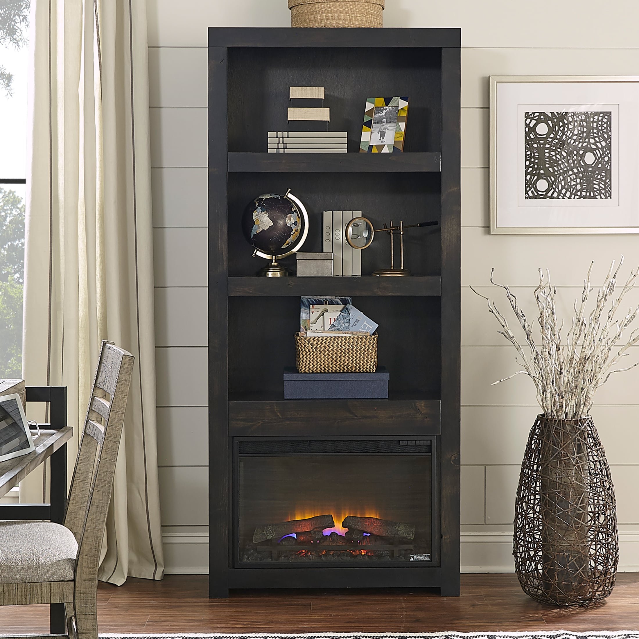 Black Bookcases With Glass Doors