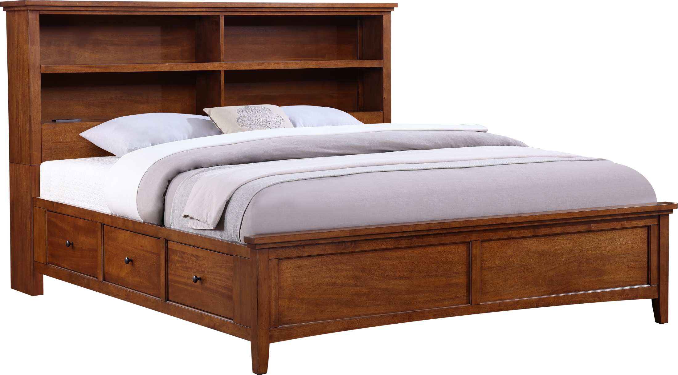 Spencer 2 Queen Bookcase Storage Bed | Cardis